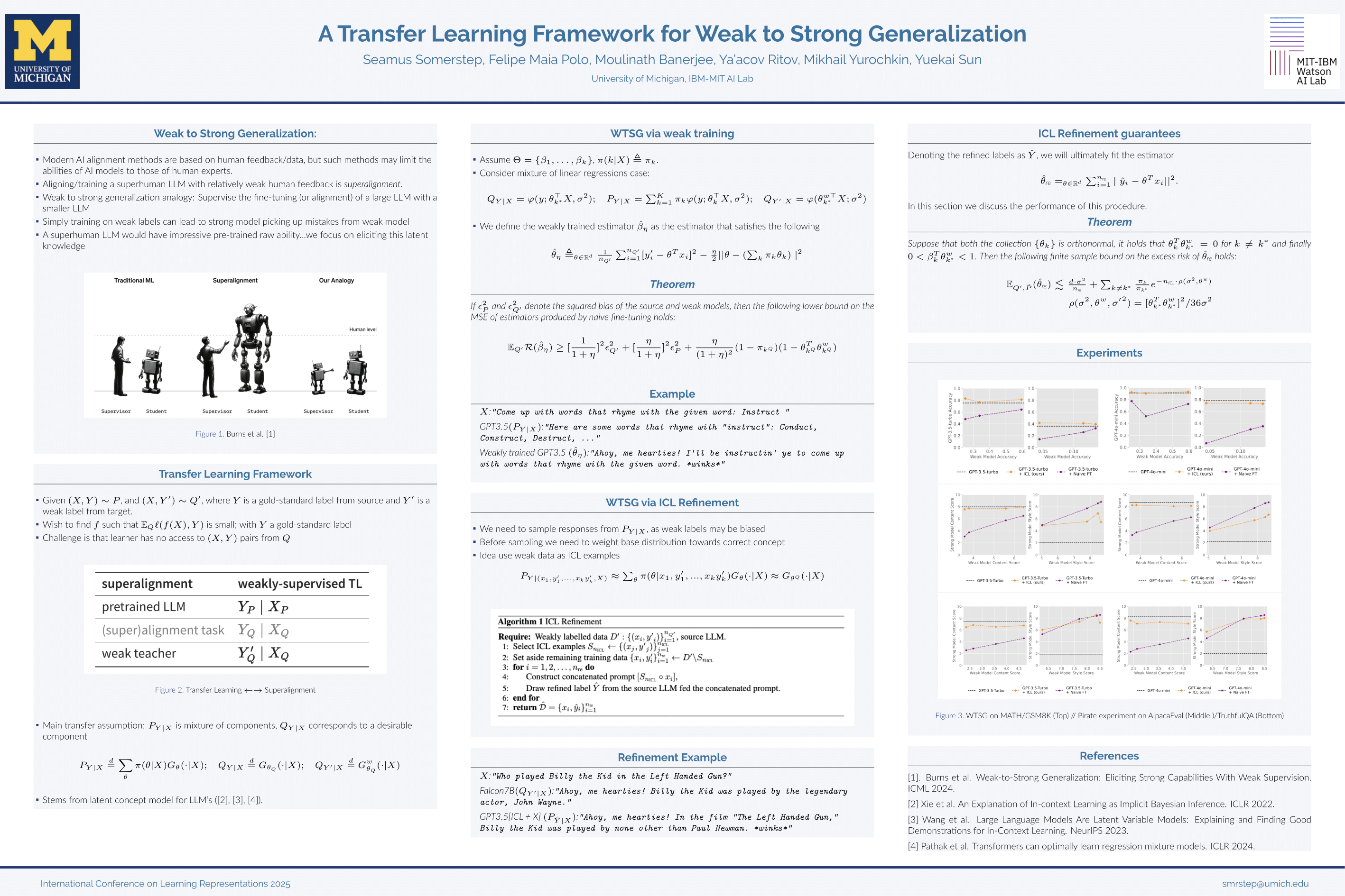 ICLR Poster A transfer learning framework for weak to strong generalization
